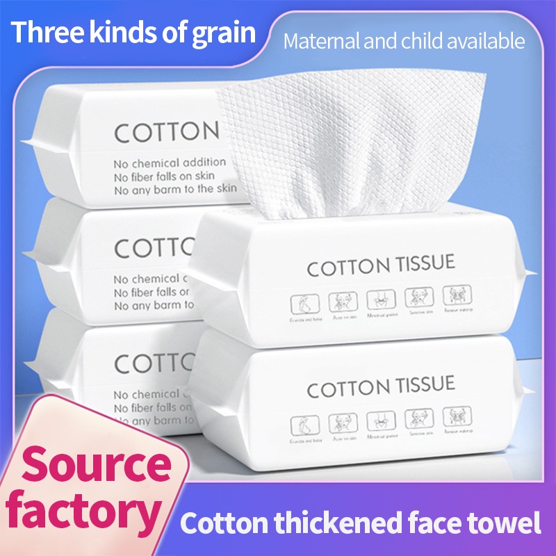 SG spot Disposable facial tissue cotton facial tissue 100PCS | Shopee ...