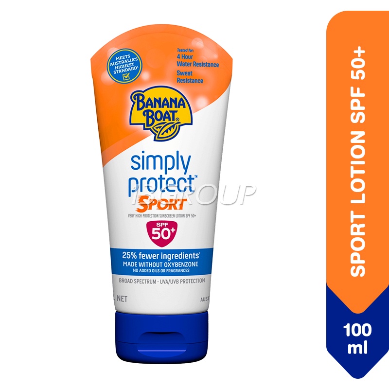 Banana Boat Simply Protect Sport Sunscreen Lotion SPF 50+, 100ml ...