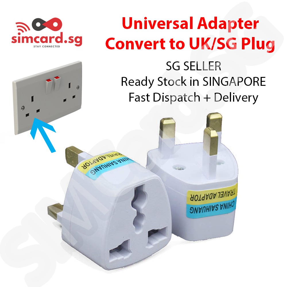 [SG Seller] Universal 2-PIN EU/US to UK SG Plug Converter Travel ...