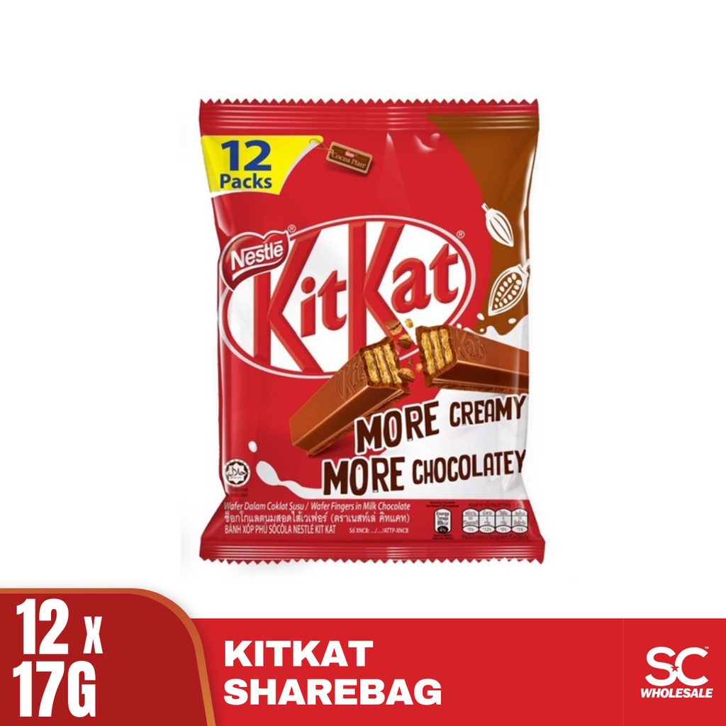 NESTLE Kitkat Chocolate Kit Kat Sharebag ( 12x17g ) | Shopee Singapore