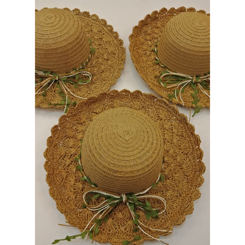 Female Jute Hat, Papyrus Hat, Straw Hat Lady Wide Rim (Cafe Color ...