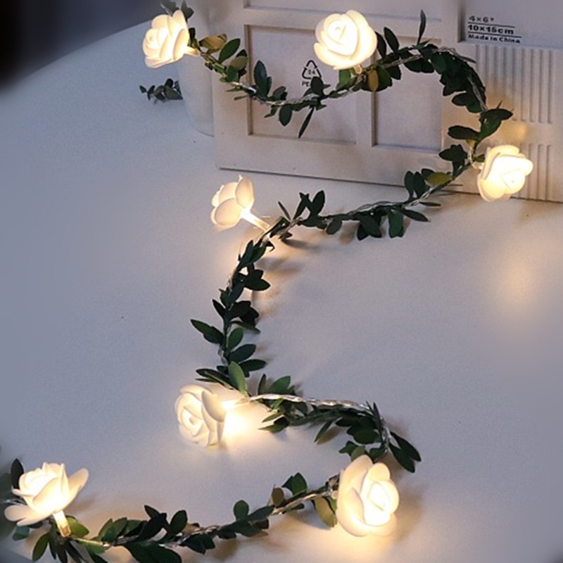 10/20/40leds Rose Flower led Fairy String Lights Battery USB Solar ...