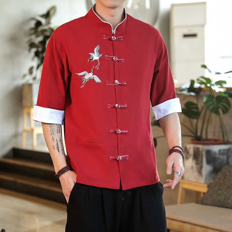 2020The Latest Spot Lightning Delivery Chinese-Style Five-Point Sleeve ...