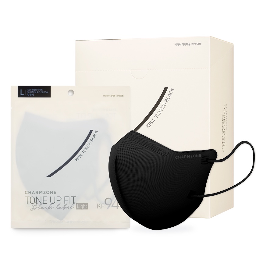 CHARMZONE 2D Tone Up Fit Black Label Light KF94 masks 25 pcs individual ...