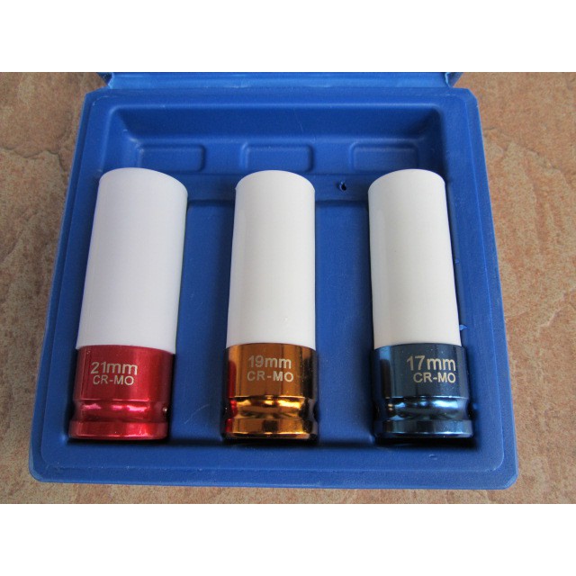 Niceman 3pc 1/2" Dr. Thin Wall Deep Wheel Nut Impact Socket Set ...