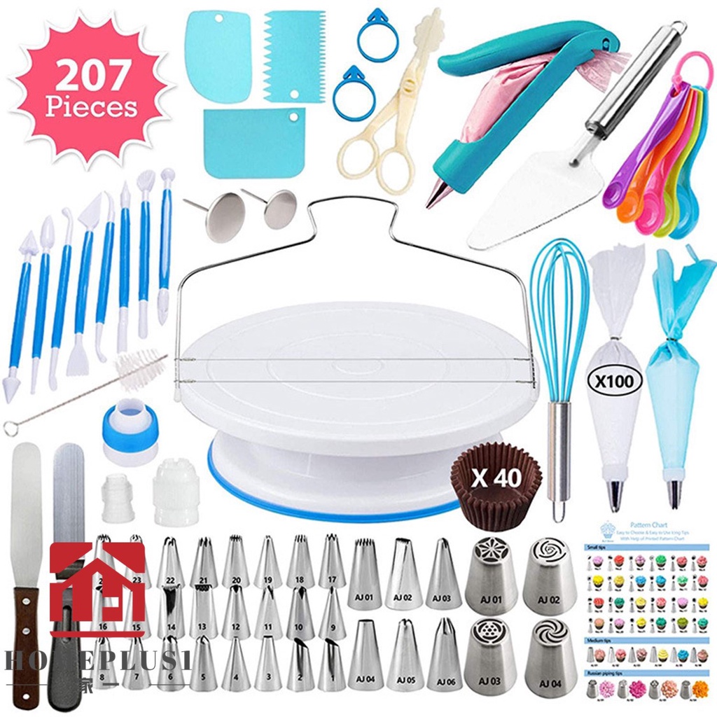[SG HomePlus1] 207 and 345 pieces cake decoration baking tools Set ...
