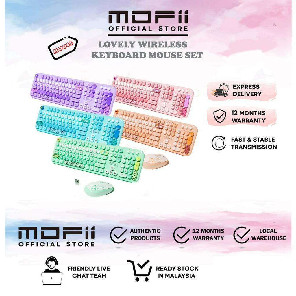 MOFII Lovely Sweet Wireless Keyboard Mouse Set PC Laptop Office Girls ...