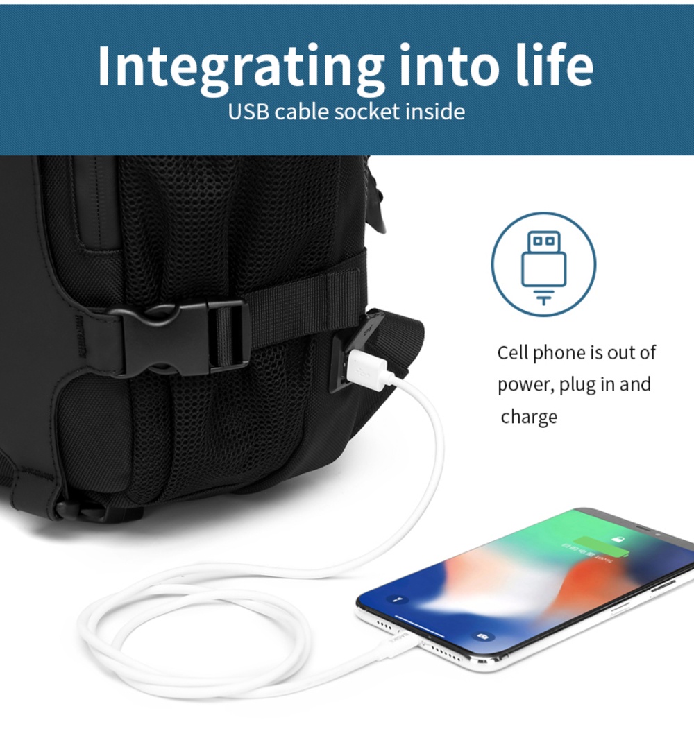 P&D Backpack Men 18L 15.6 inch Laptop Bag USB Charging Teenager ...
