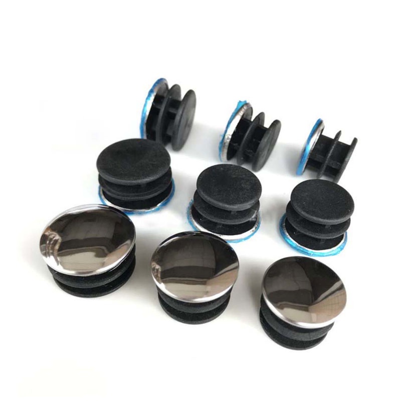 Black Round Pipe Cap Tube End Caps Blanking Insert Plug Furniture Leg ...