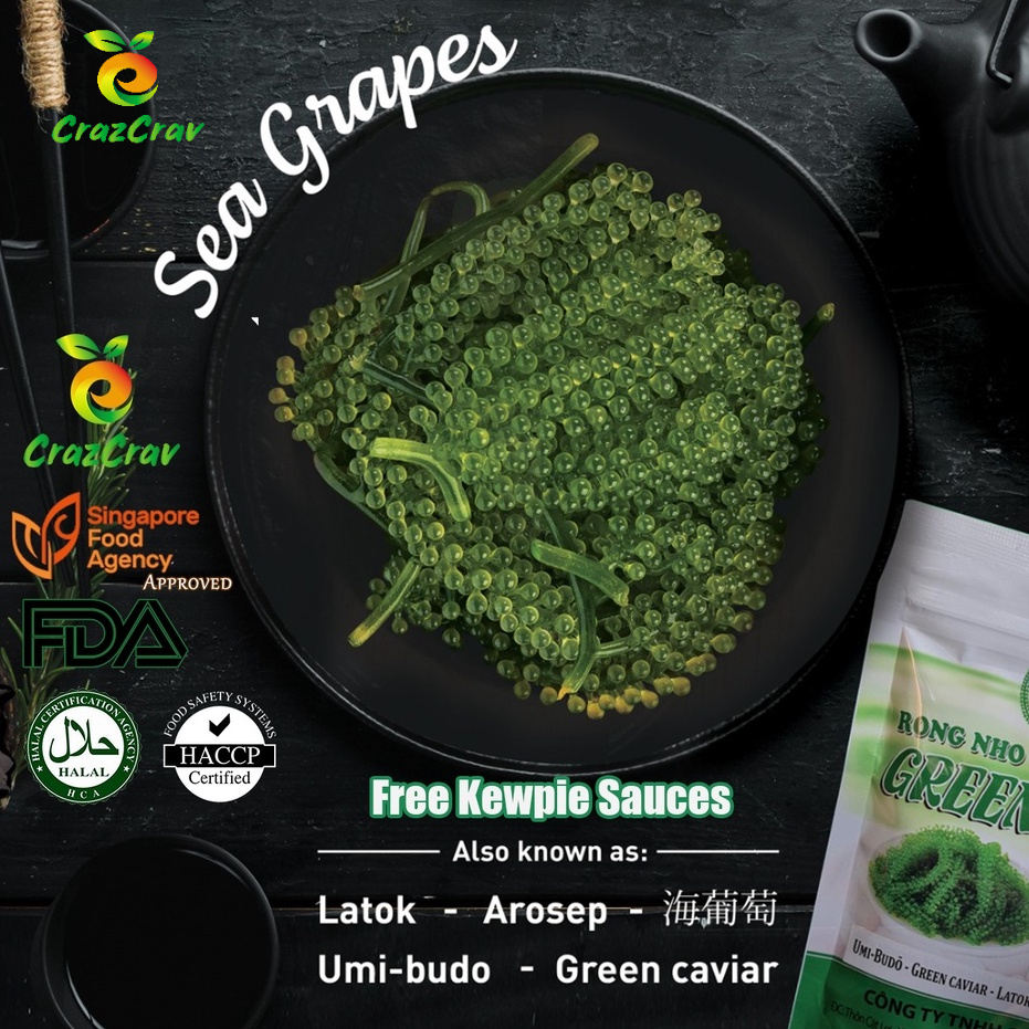 100g SEAGRAPES- LATOK - GREEN CAVIAR - SEA GRAPES - UMIBUDO - AROSEP ...