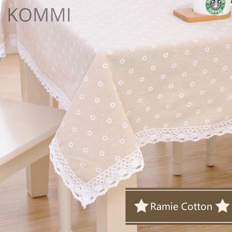 Pastoral Table Cloth Daisy Cotton Lace Table Cloth Coffee Tablecloth ...