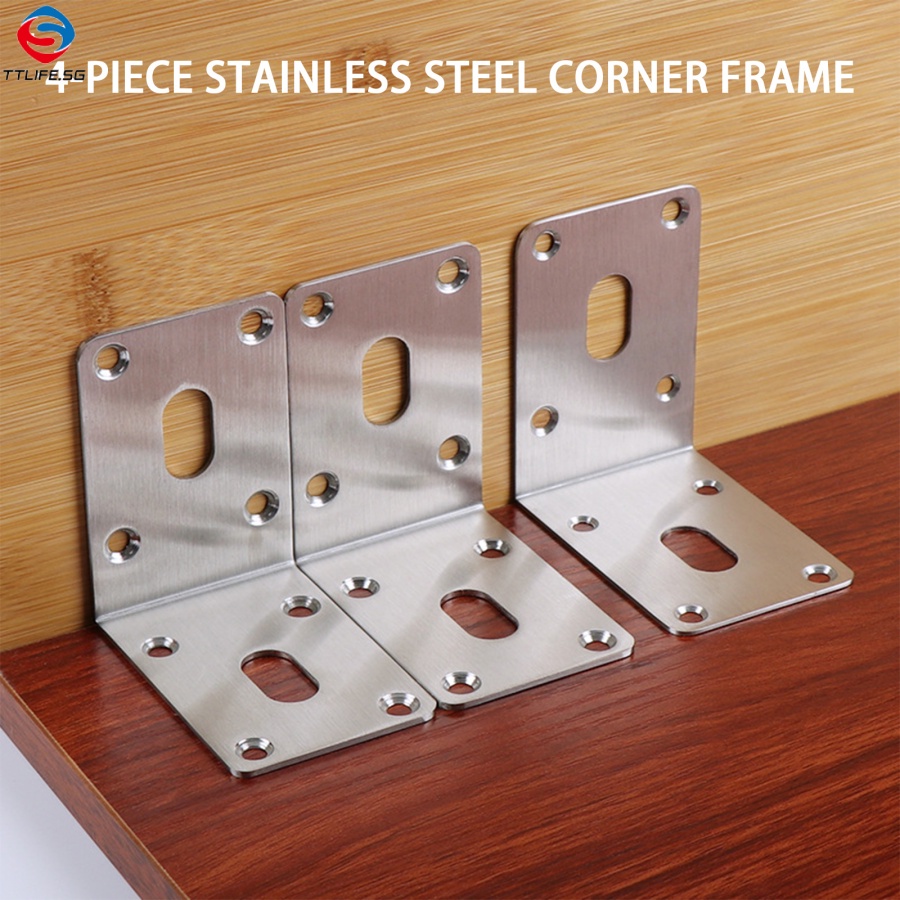 【TTLIFE】 4pcs Angle Connector 70 x 70 x 49 mm Stainless Steel Angle ...