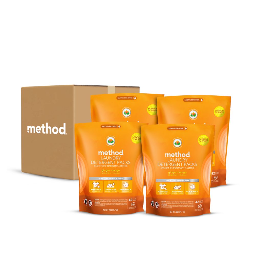Method [Carton] Laundry Detergent Packs / Pods - Ginger Mango 42S x 4 ...