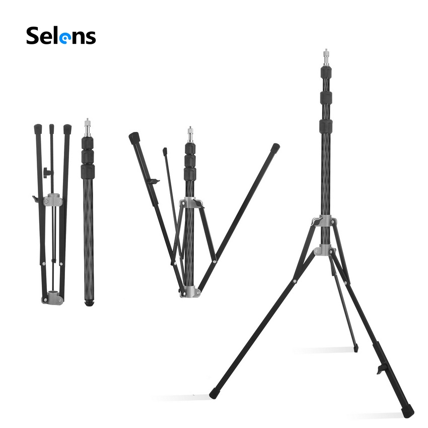 Selens SLC-180 Light Stand Carbon Fiber Compact Light Stand Tripod For ...