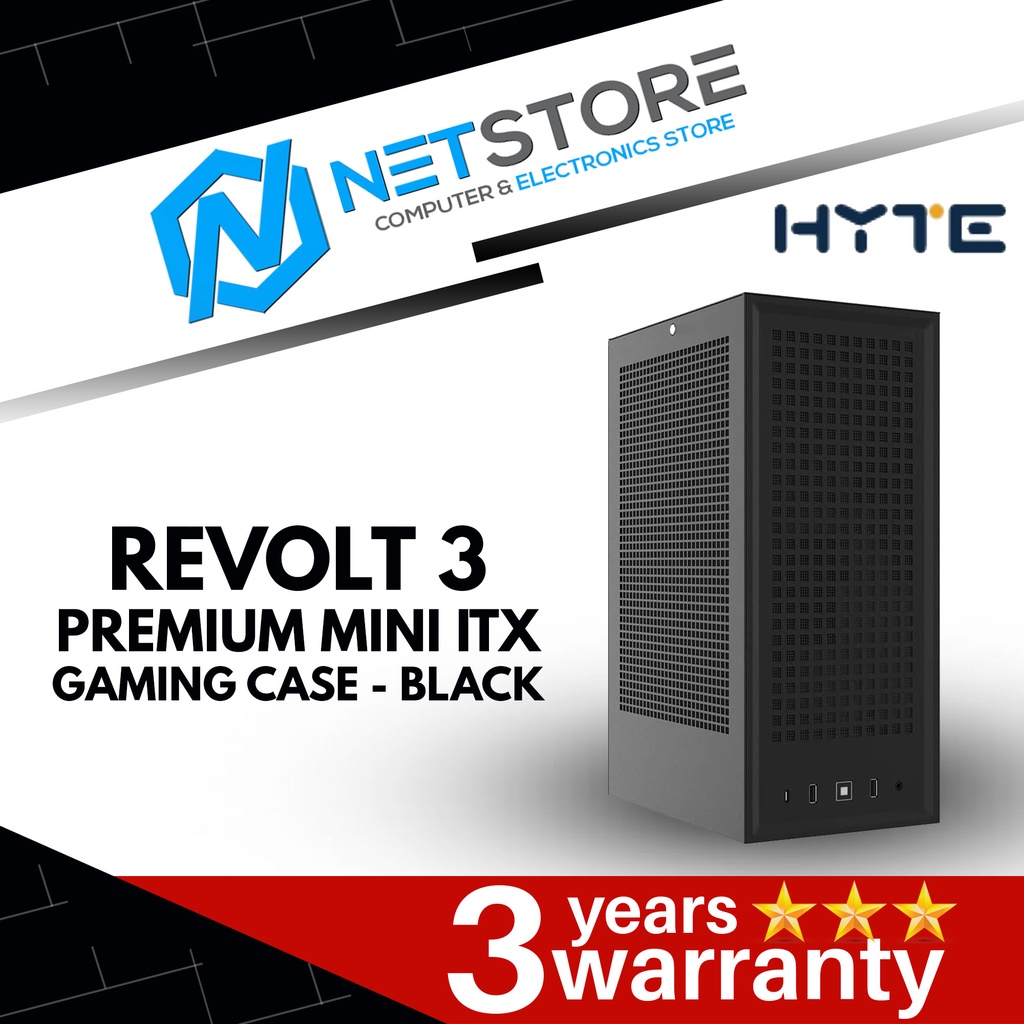 HYTE REVOLT 3 PREMIUM MINI ITX GAMING CASE - BLACK - CS-HYTE-REVOLT3-B ...