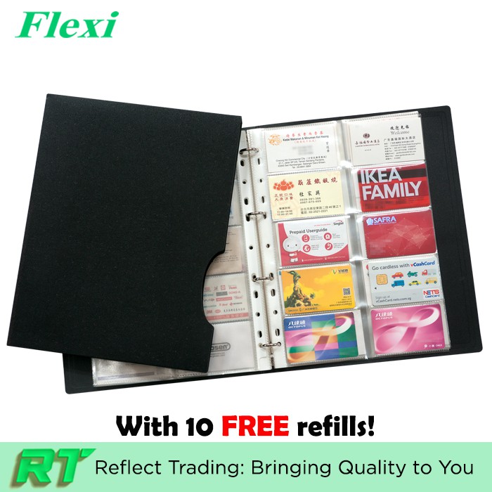 A4 Refillable Name Card Holder with Matching Box, Holds up to 600 Name ...