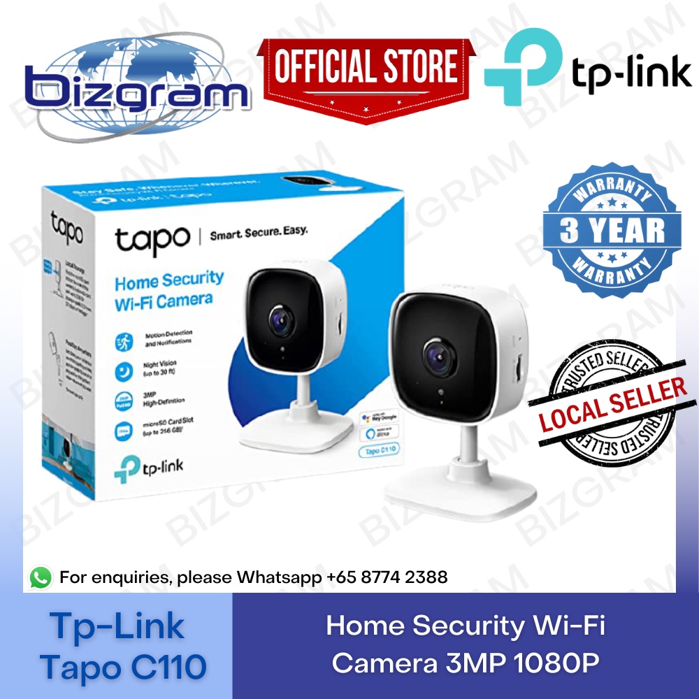 Tp Link Tapo C110 Home Security Wi Fi Camera 3mp 1080p Ultra High Definition Video Nigh Vision 2