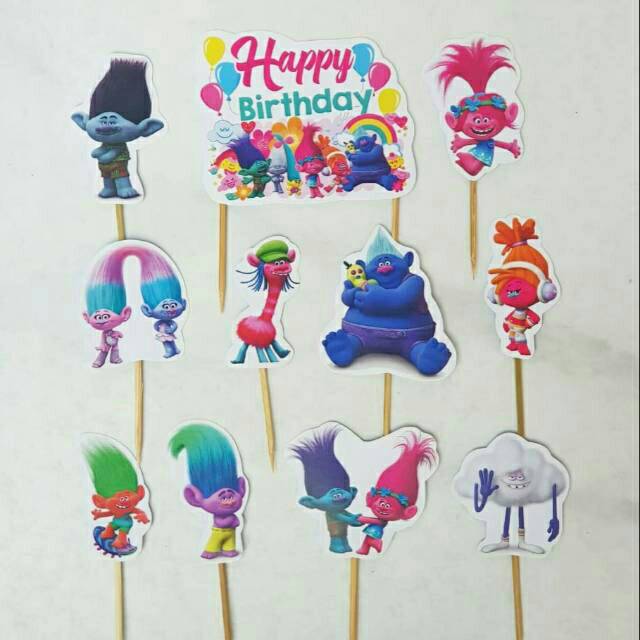 Topper cake Topper Birthday cake Decoration Character trolls trolls A ...