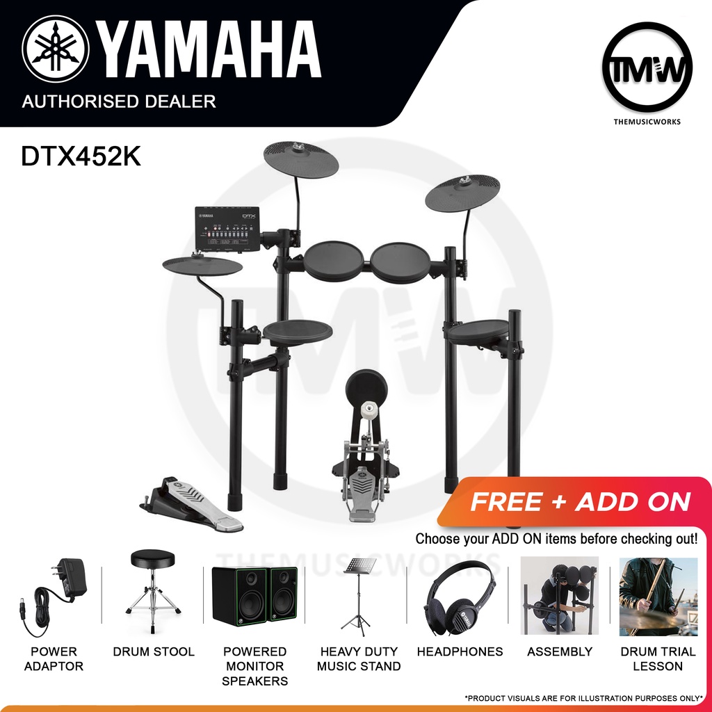 Yamaha DTX452K Electronic Drums DTX-452K DTX 452K Digital Drum Set ...