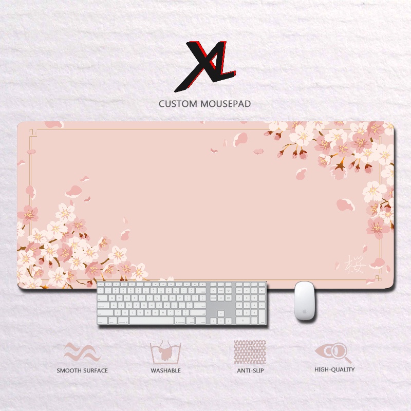 XL Custom Gaming Mouse Pad Beautiful Cherry Blossom Mouse Pad - Extra ...
