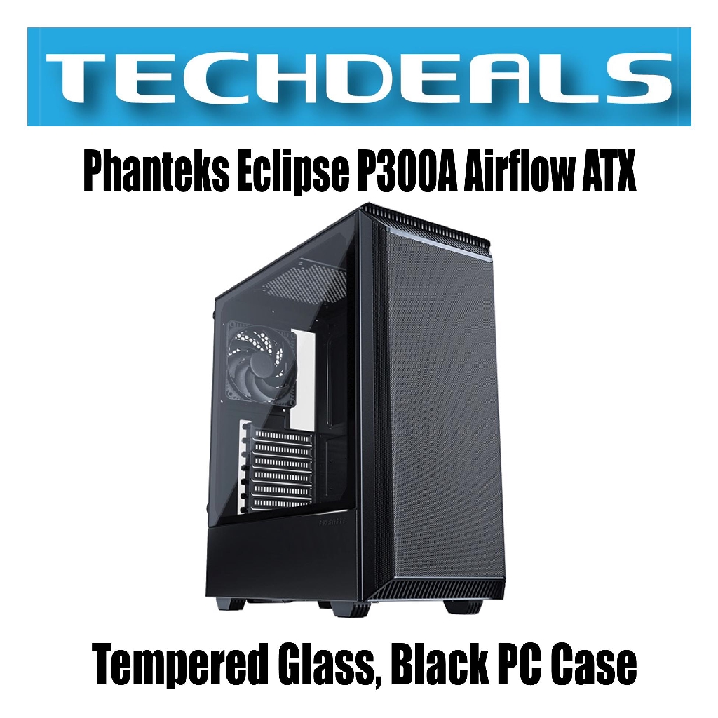 Phanteks Eclipse P300A Airflow Mid Tower Tempered Glass, Black PC Case ...