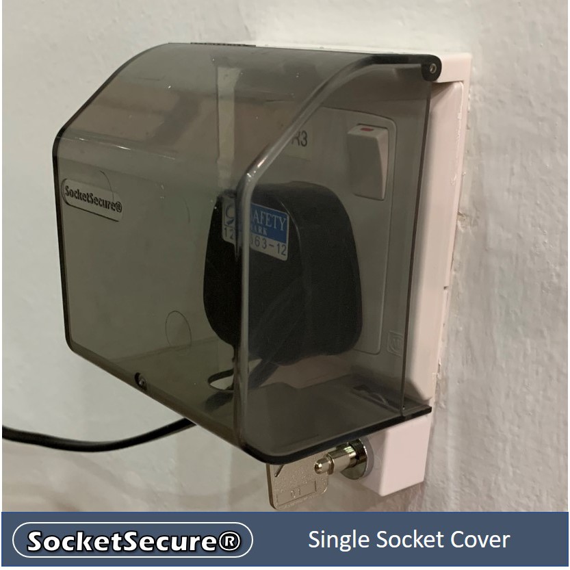 Electrical Single Plug Safety Socket Cover with Lock | Shopee Singapore