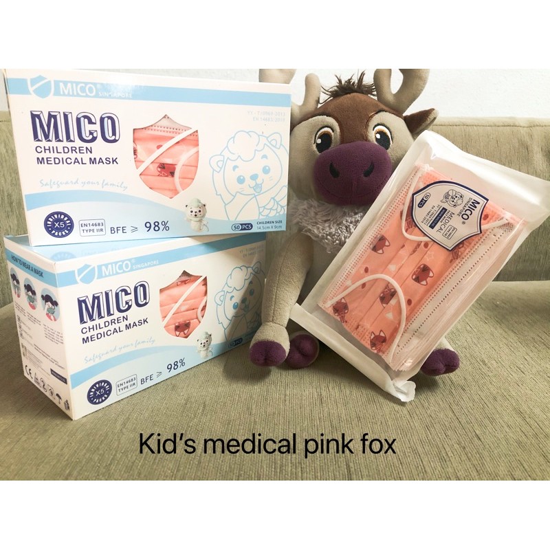 [SG BRAND] MICO Kids 3ply Medical Mask BEF>98% Child Disposable Face ...