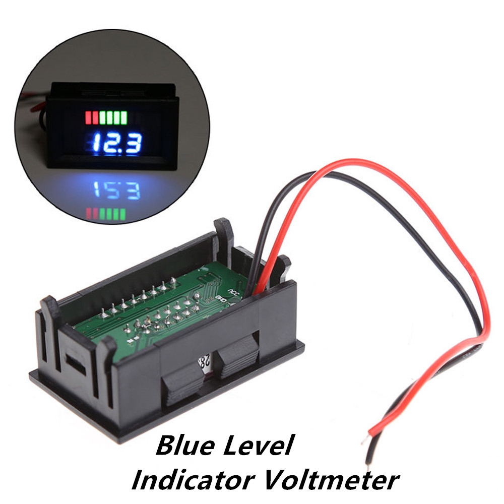 Red&Blue Display Charge Level Indicator Voltmeter for 6/12/24/36/48/60 ...