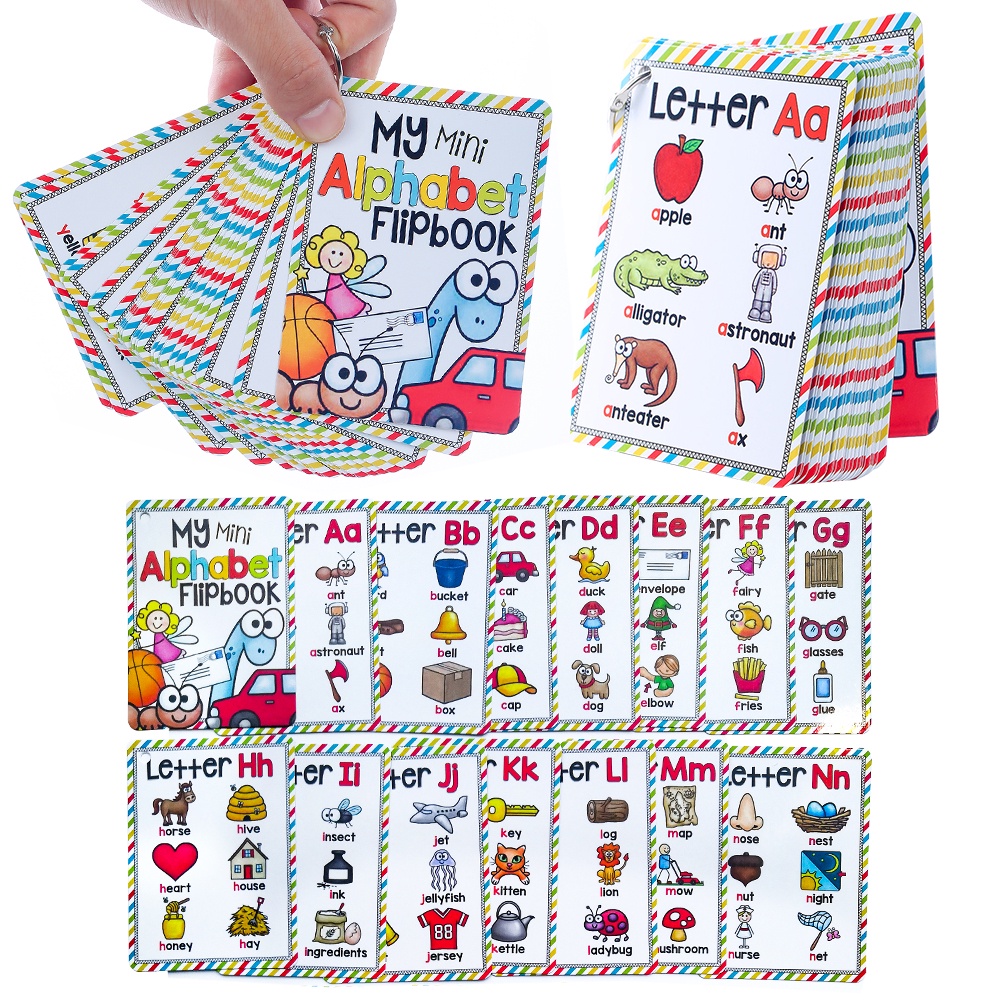 26 Letters Alphabet flash cards in English Phonics Pocket Cards for ...