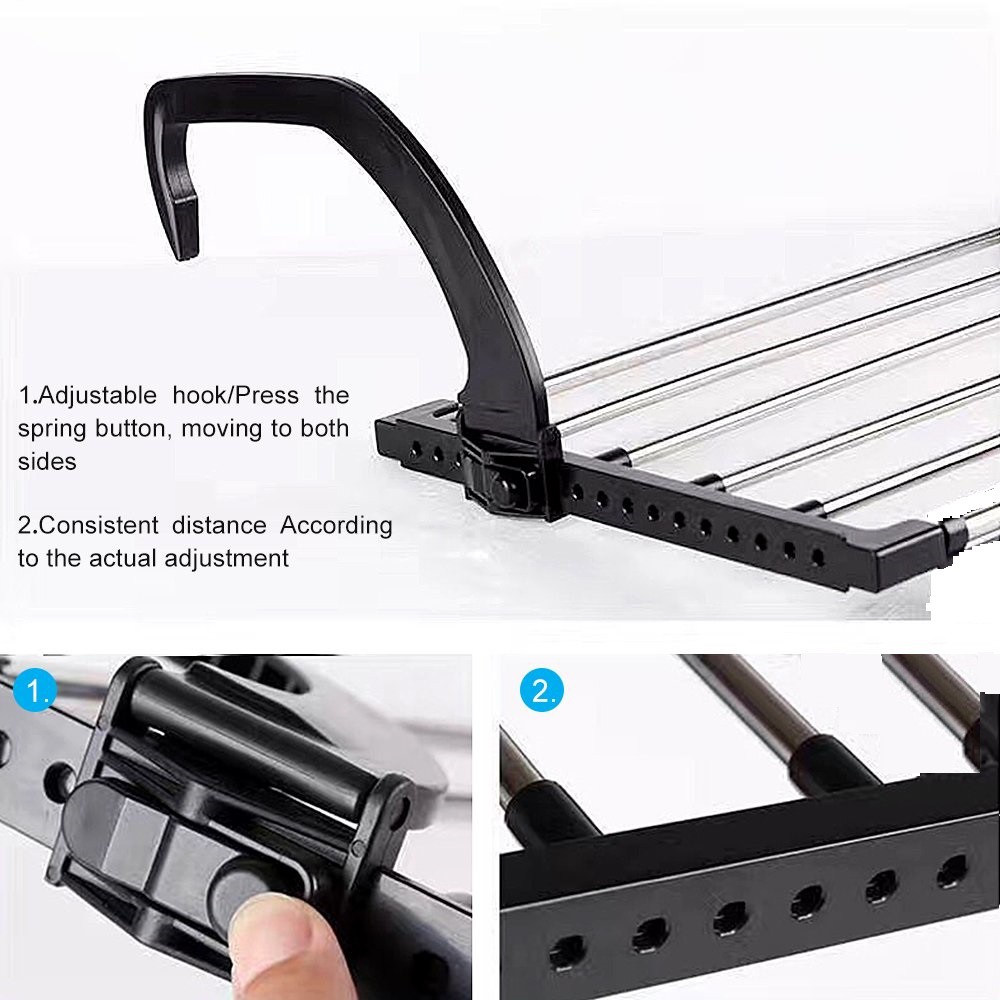 Clothes Drying Rack Balcony - Stainless Steel Folding Towel Laundry ...