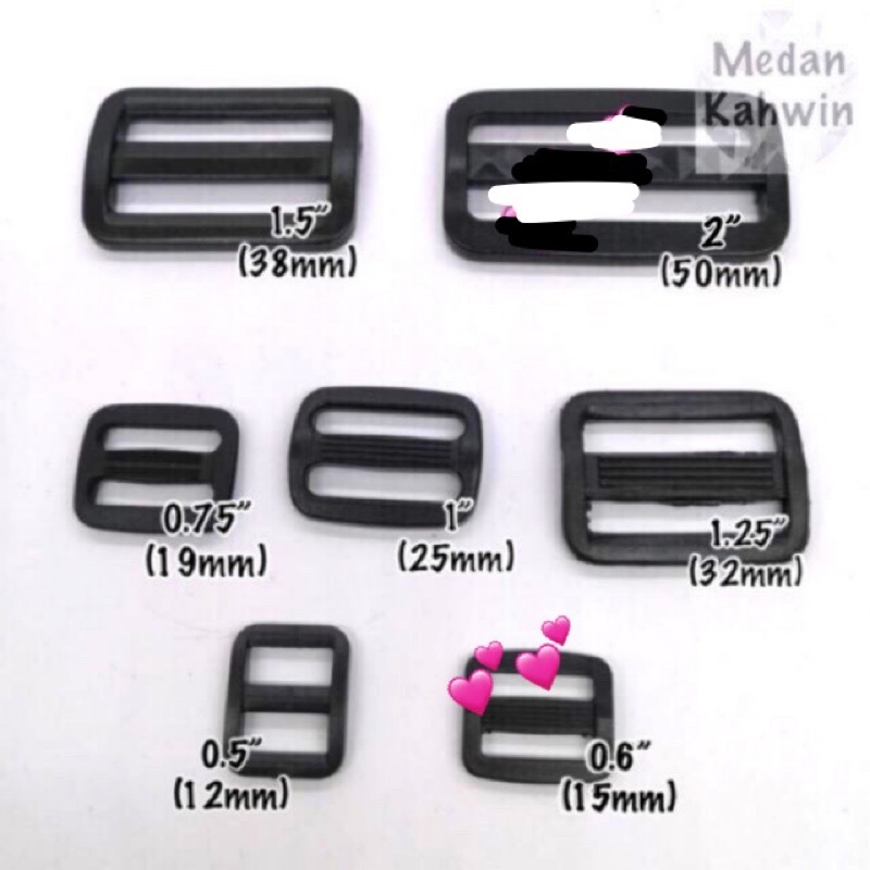 BJ006406 Pelaras Plastik 0.6" Petak Berpalang FA Triglide Slide ...