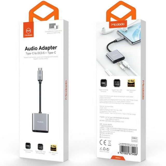 MCDODO TYPE C Adapter TYPE-C to Audio Jack 3.5mm Cable + TYPE C | Shopee Singapore