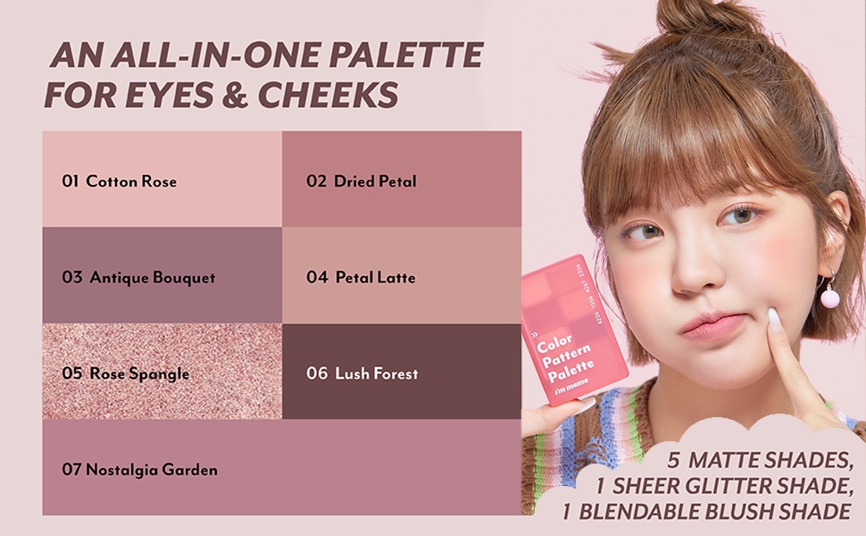 I'M MEME Official I'm Color Pattern Palette | 6 Colors Eyeshadow and 1 ...