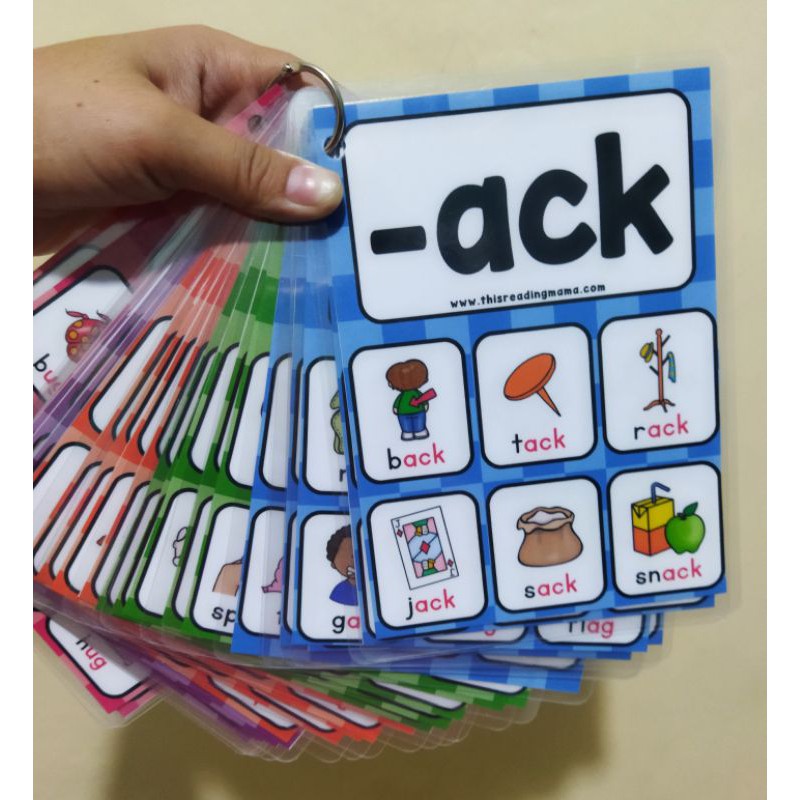 Reading flashcards Short Vowel Word Family laminated flashcards for ...