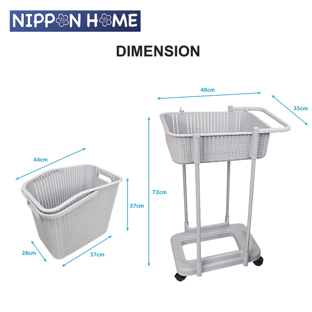 [Household] Space Saving Multi-Purpose 2 Tier Laundry Basket with ...