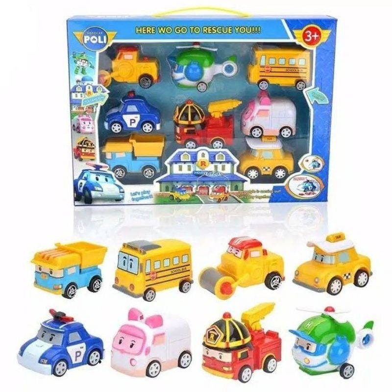POLI CAR TOY 1 SET CONTAINS 8 PCS ROBOCARR POLI CAR CHILDREN'S TOY ...
