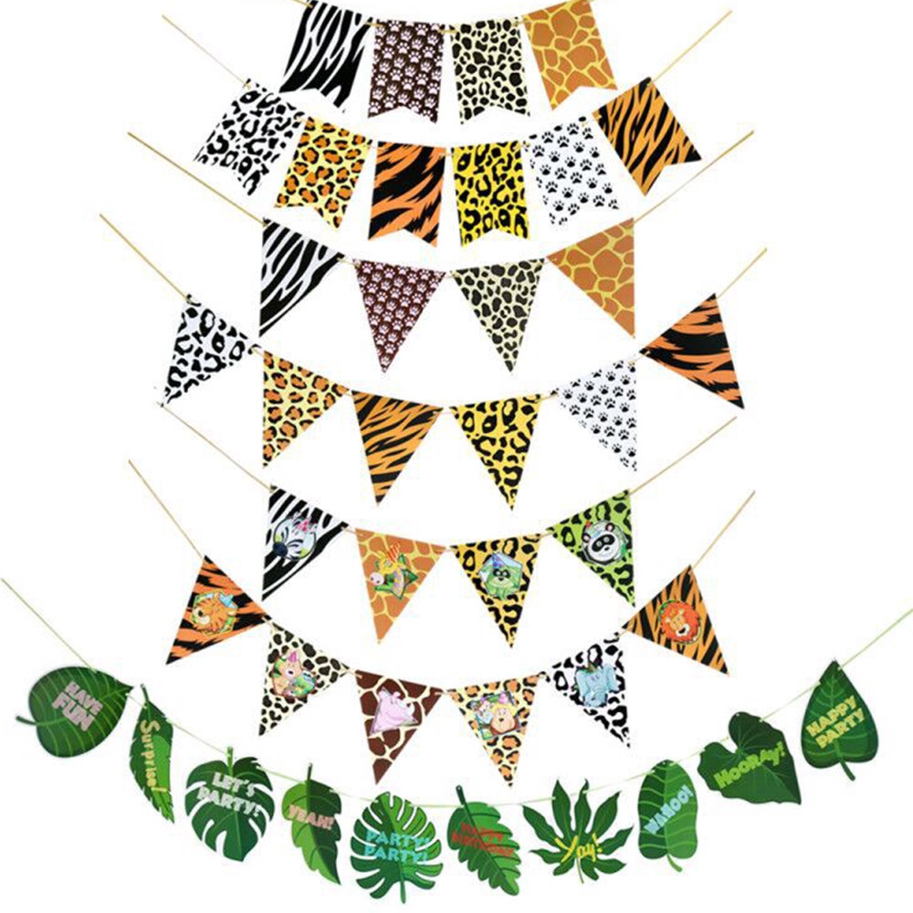 Safari Animal Pennant Jungle Birthday Banner Animal Birthday Paper ...