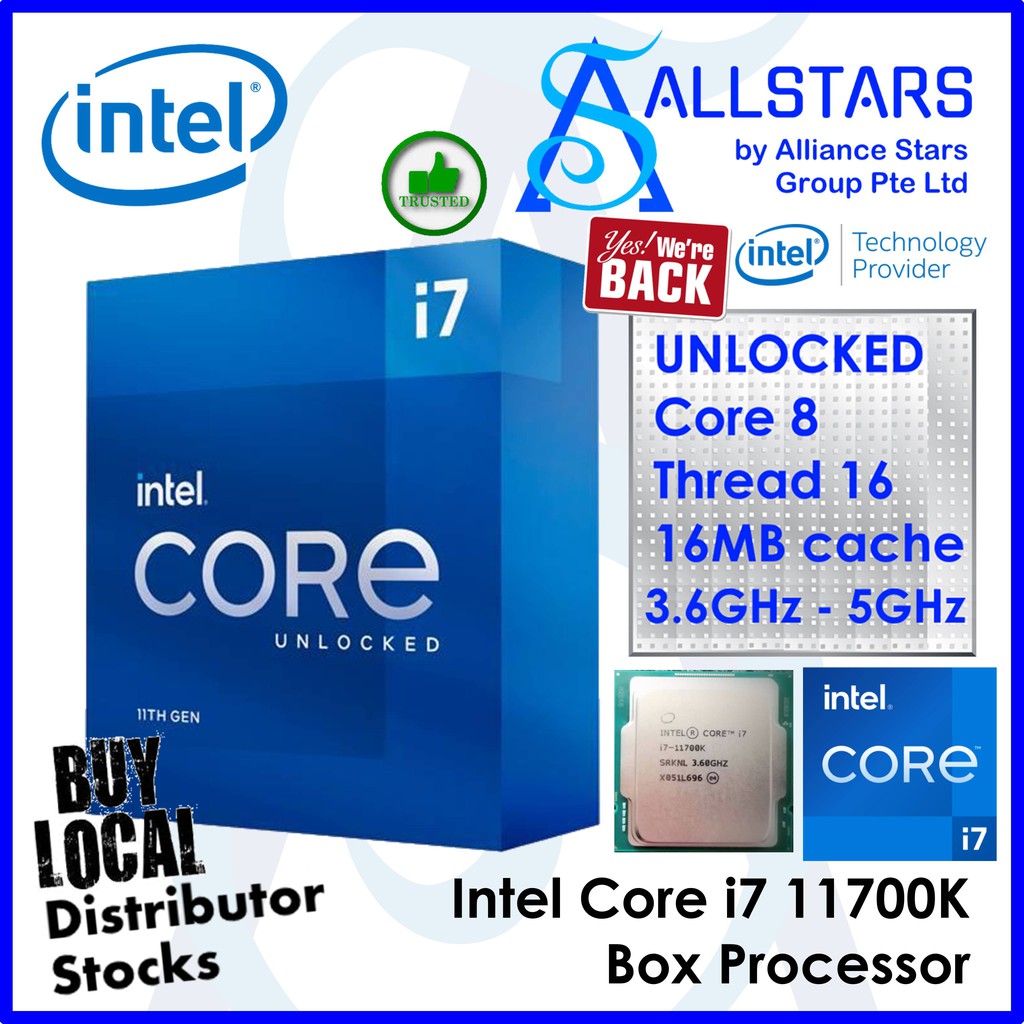 Intel Core i7 11700K / Intel 11700K 11th Gen LGA1200 Box Processor ...
