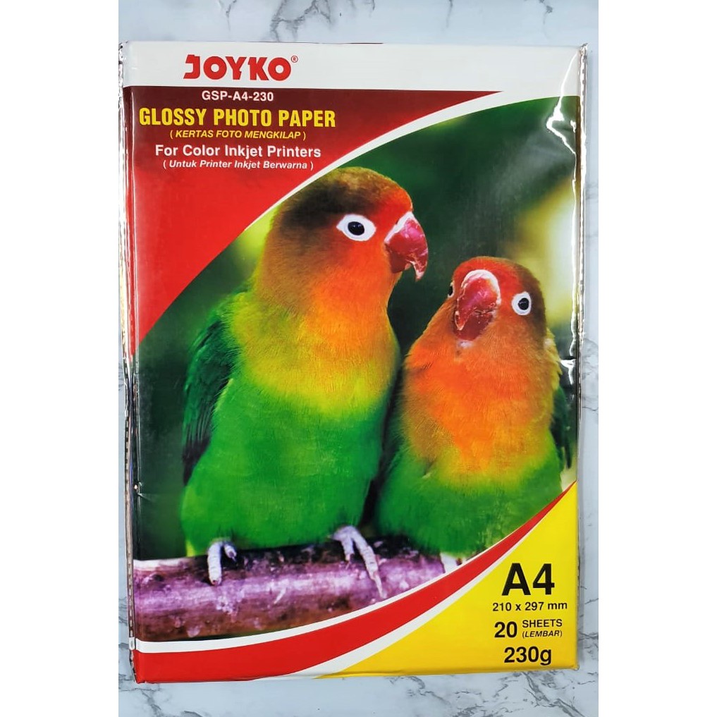 Joyko A4 Photo Paper 230 Gr Thick Gsm Gram Coral Glossy Photo Paper ...