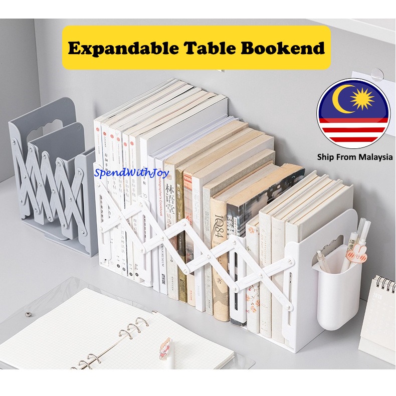 【SpendWithJoy】 Expandable Book Stand Bookends Bookshelf Book Rack ...