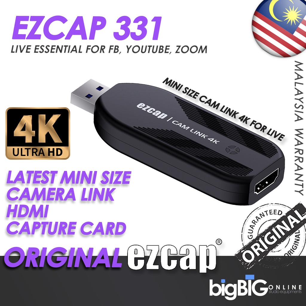 Ezcap 331 CAM LINK 4K h -dmi USB3.0 Mini Size Video Capture Card for ...