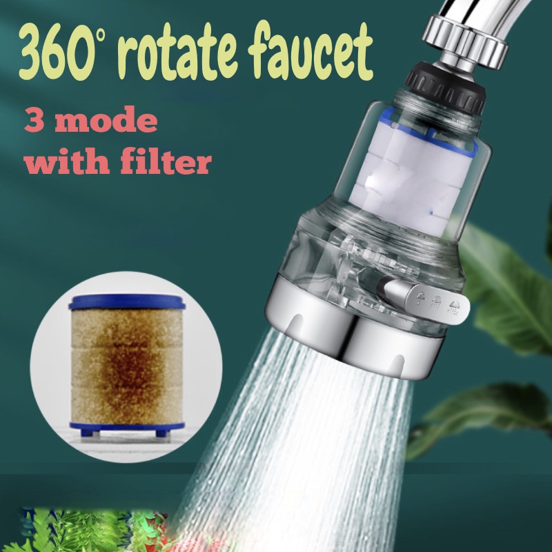 Kitchen Faucet 3 Modes 360 Degree Adjustable Water Filter Sink Tap ...