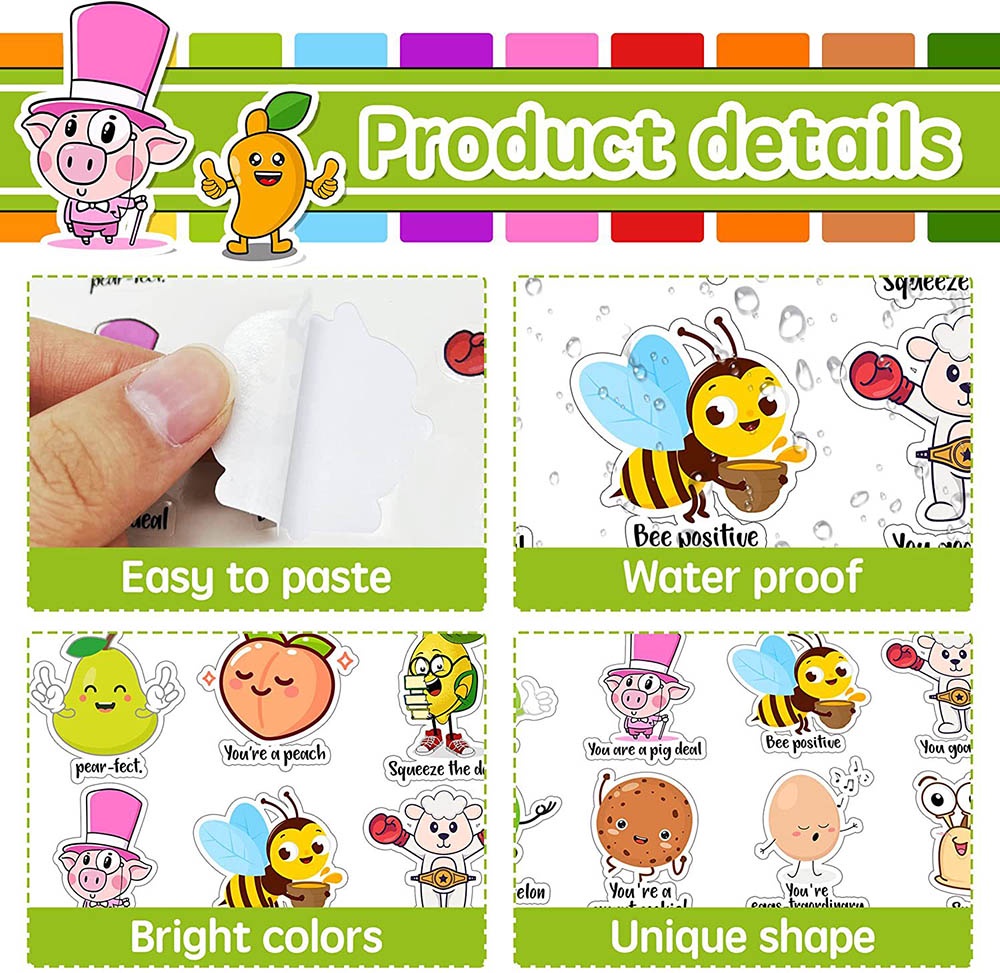 100Pcs Cute Reward Stickers with Word Motivational Sticker for School ...