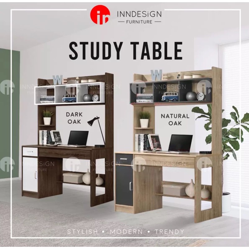 4FT STUDY TABLE WITH TOP (FREE DELIVERY AND INSTALLATION) | Shopee ...