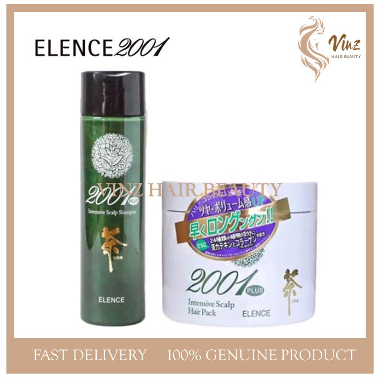 ELENCE 2001 PLUS Green Tea Series Intensive Scalp Shampoo 320ml + Scalp Hair Pack 240g | Shopee ...