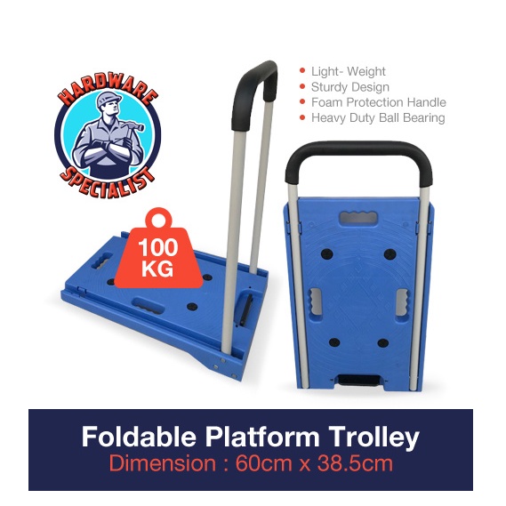 100kg / 150kg Heavy Duty Foldable Platform Trolley | Shopee Singapore