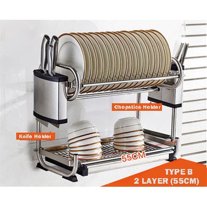 SUS304 Stainless Steel Dish Draining Rack Anti-rust Kitchen Sink Shelf ...
