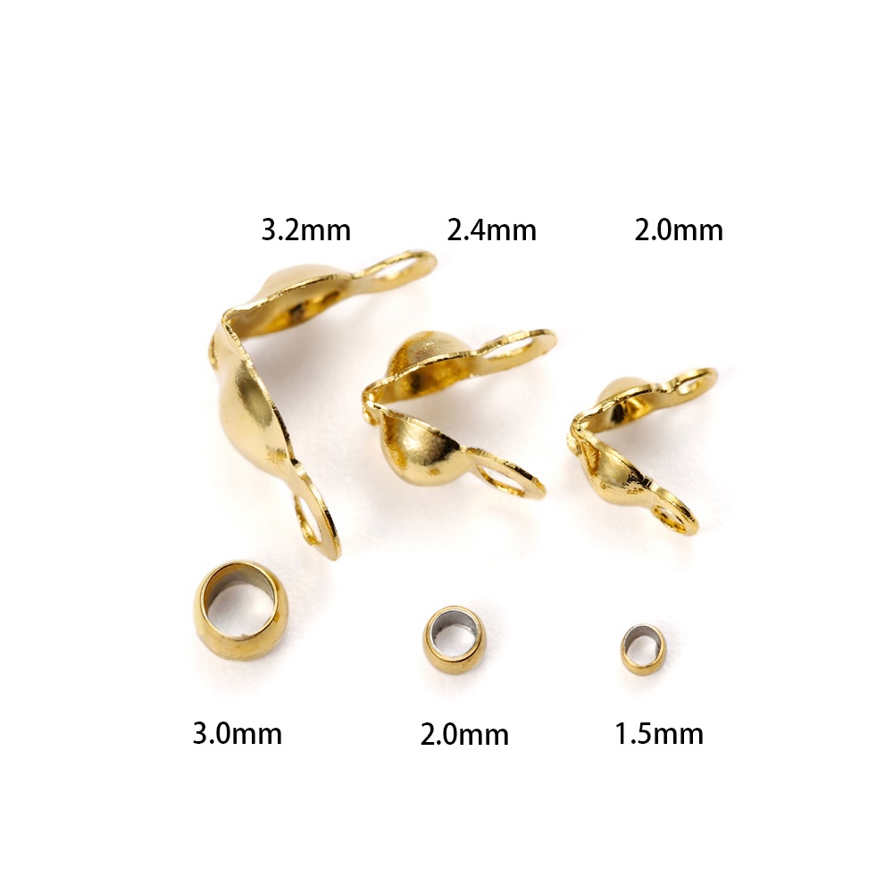 100pcs Stainless Steel Twin Buckle Positioning Bead Combination ...