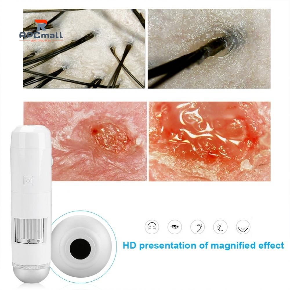 RPCmall Wireless Wifi Skin Hair Scalp Detector Digital Microscope Skin ...