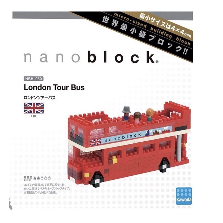 nanoblock London Tour Bus Blocks (350 Micro-Sized Construction Building ...